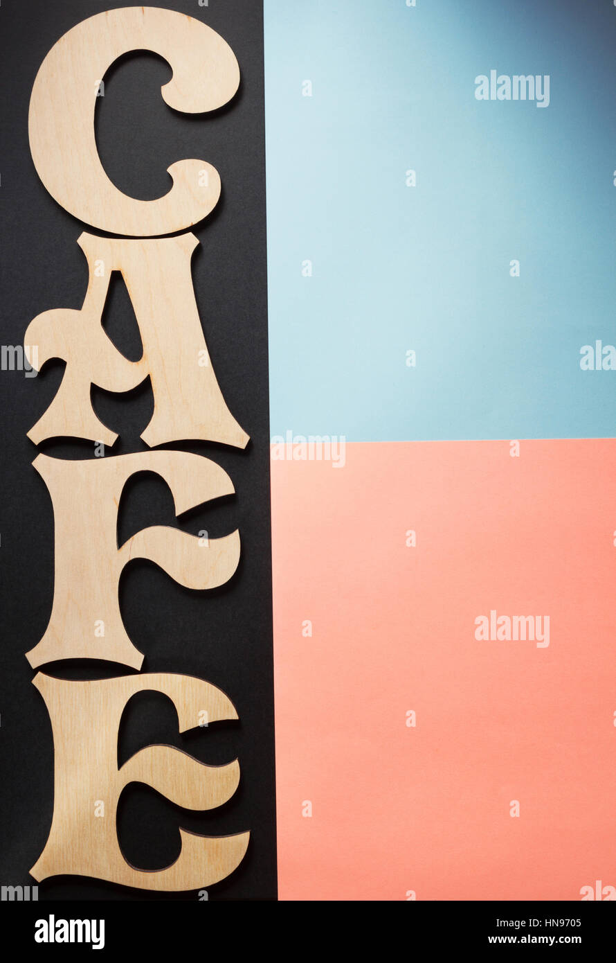 cafe letters at colorful background Stock Photo - Alamy