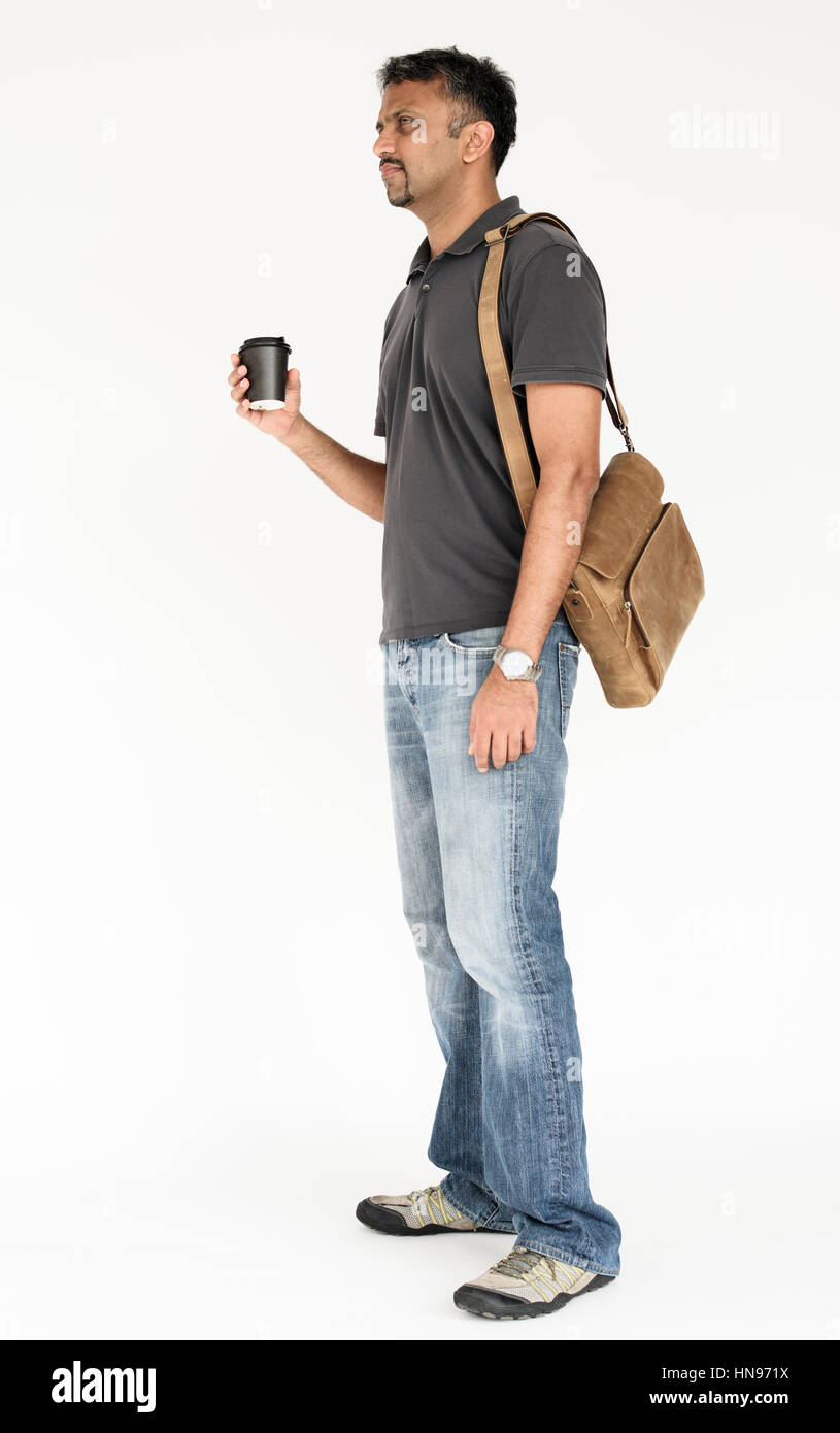 Indian guy full body studio portrait Stock Photo - Alamy