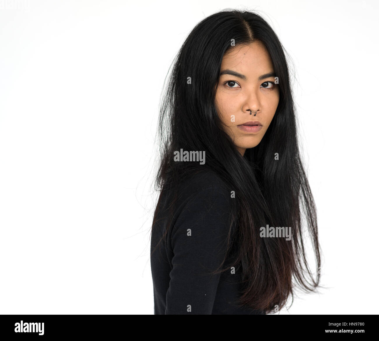 Studio People Shoot Portrait Isolated on White Stock Photo - Alamy