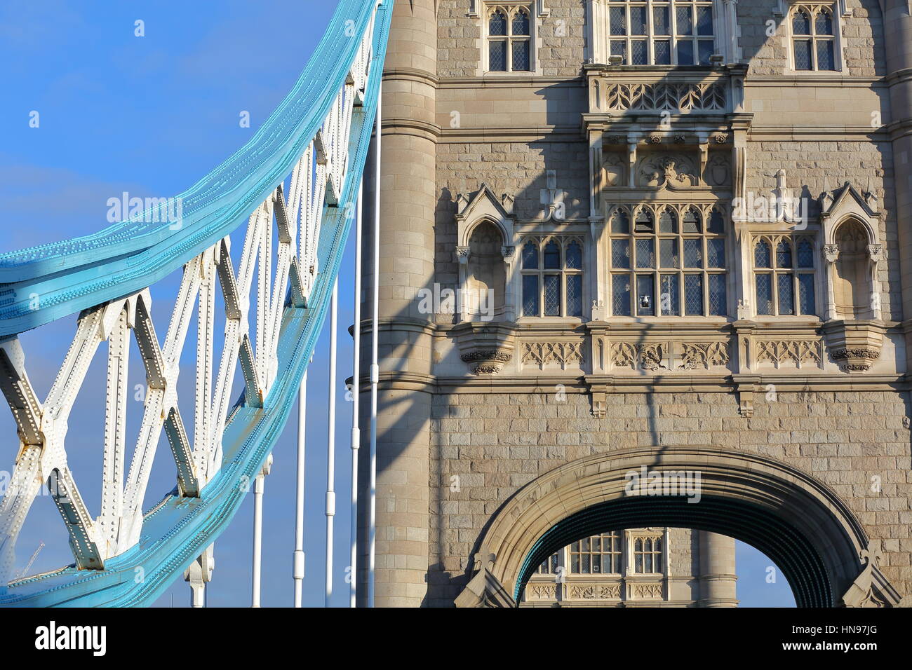 LONDON, UK: Detail of the architecture of the Tower Bridge Stock Photo ...