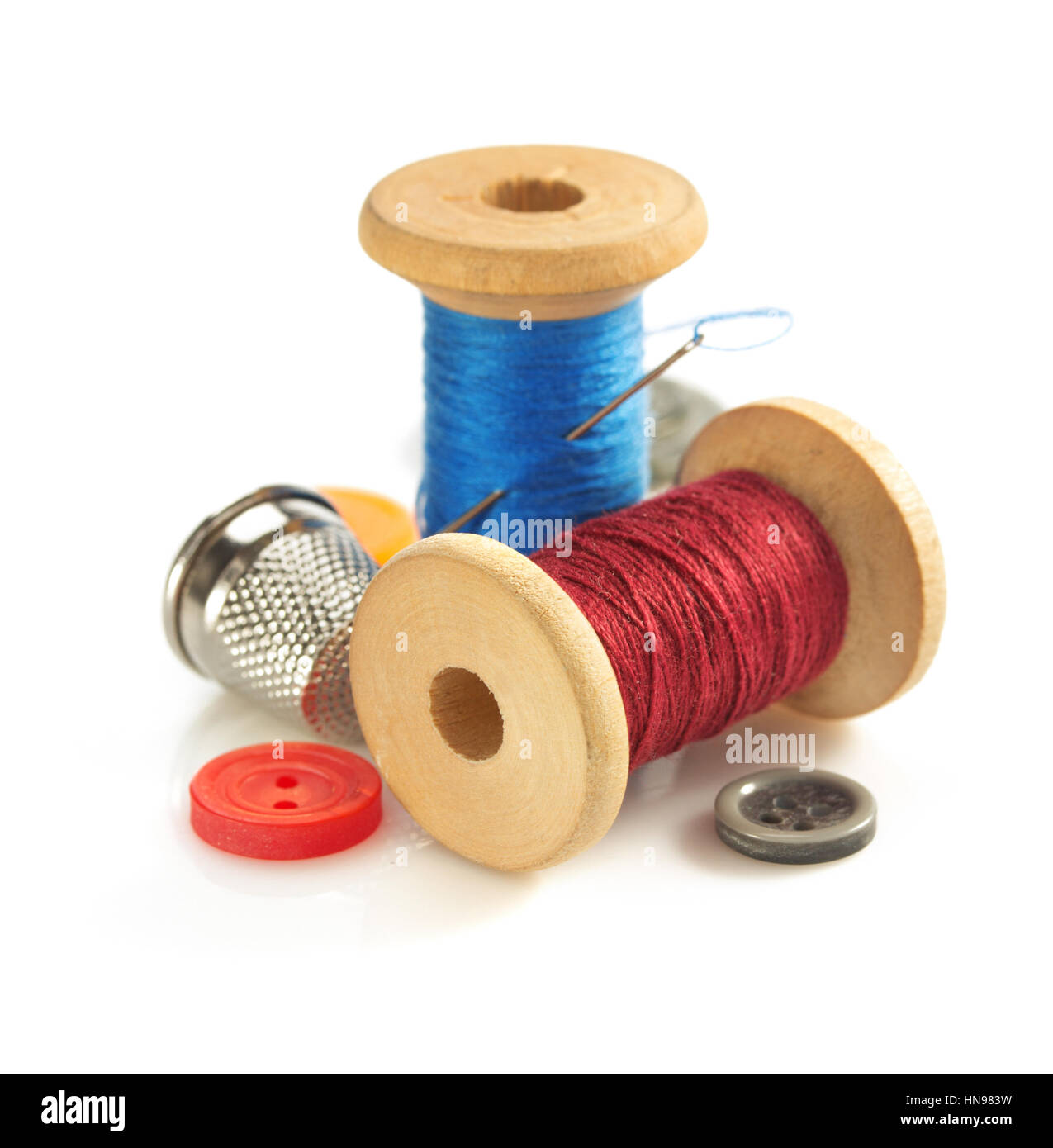 sewing tools isolated on white background Stock Photo - Alamy