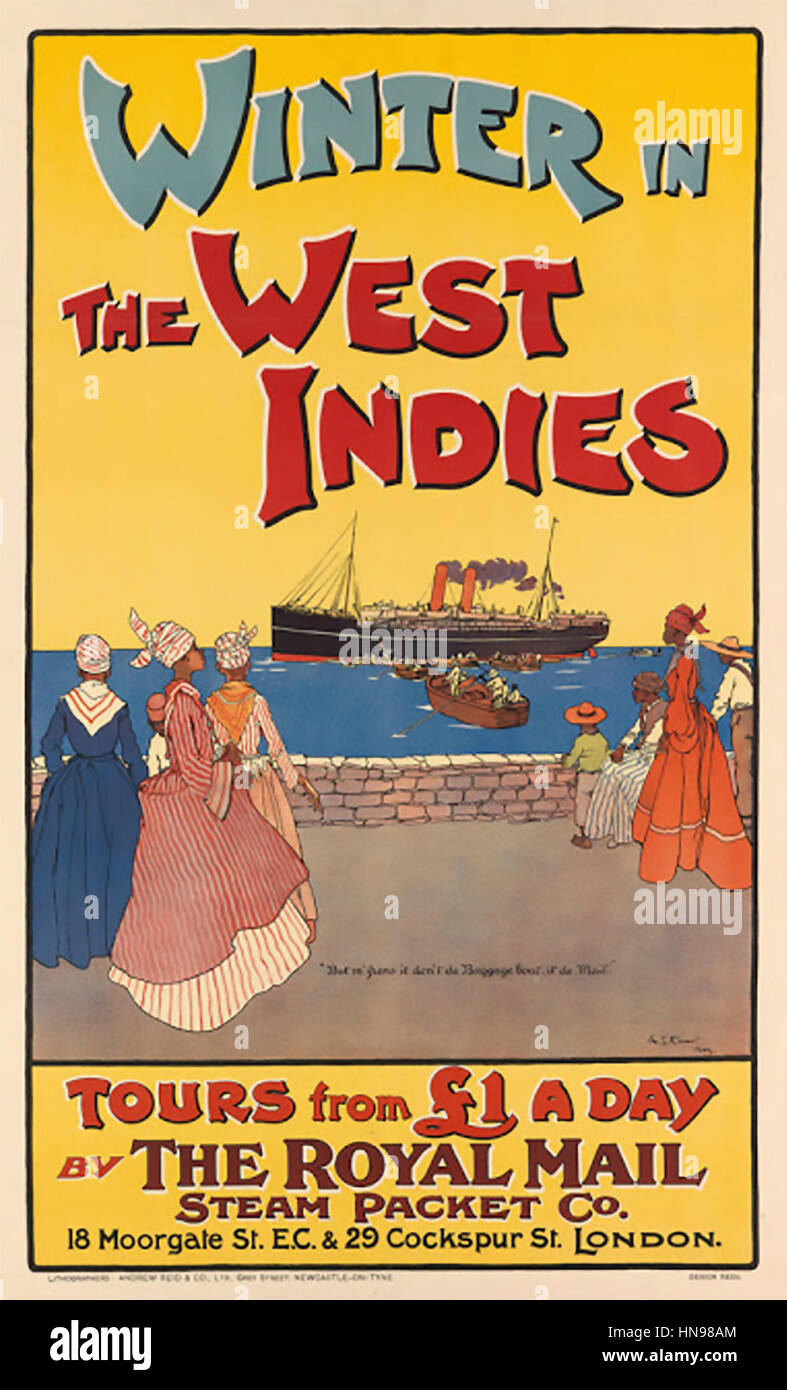 ROYAL MAIL STEAM PACKET 1904 poster by Archibald Stevenson Stock Photo ...