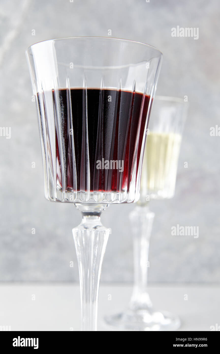 red wine in a beautiful glass. copy spase. above Stock Photo - Alamy