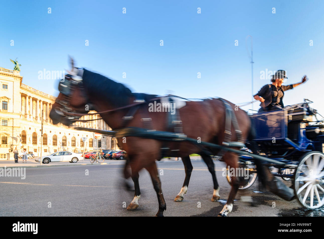 Wien, Vienna, horse cab cabs (Fiaker) in front of Hofburg, 01. Old Town ...