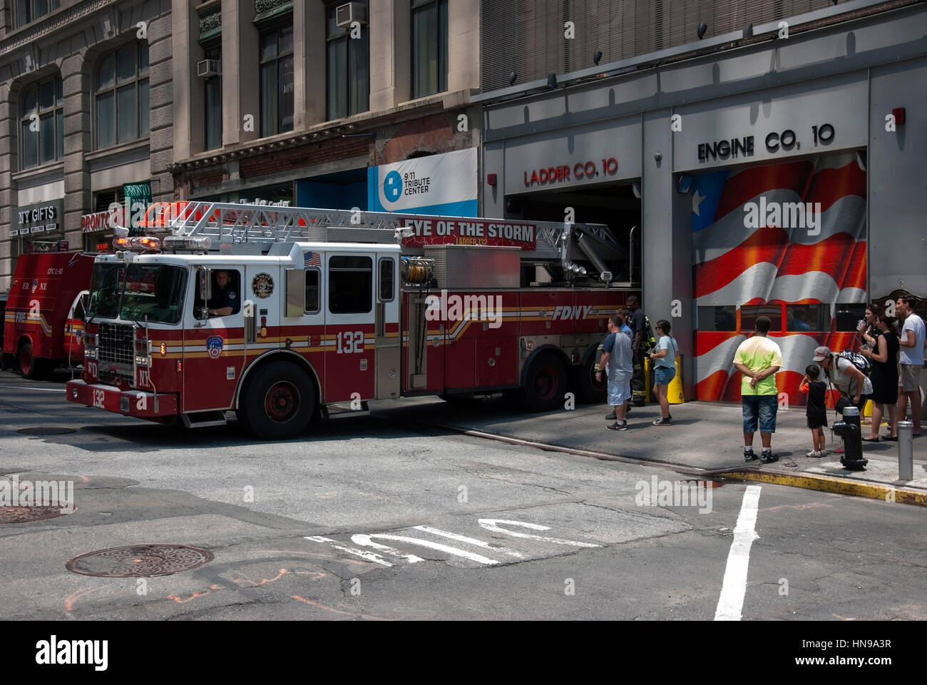 FDNY Aerial Ladder 132 Liberty Street New York Stock Photo - Alamy