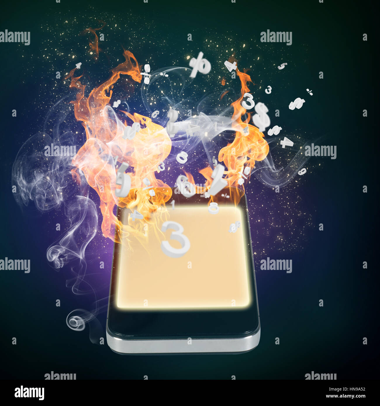 Burning red phone fire hi-res stock photography and images - Alamy