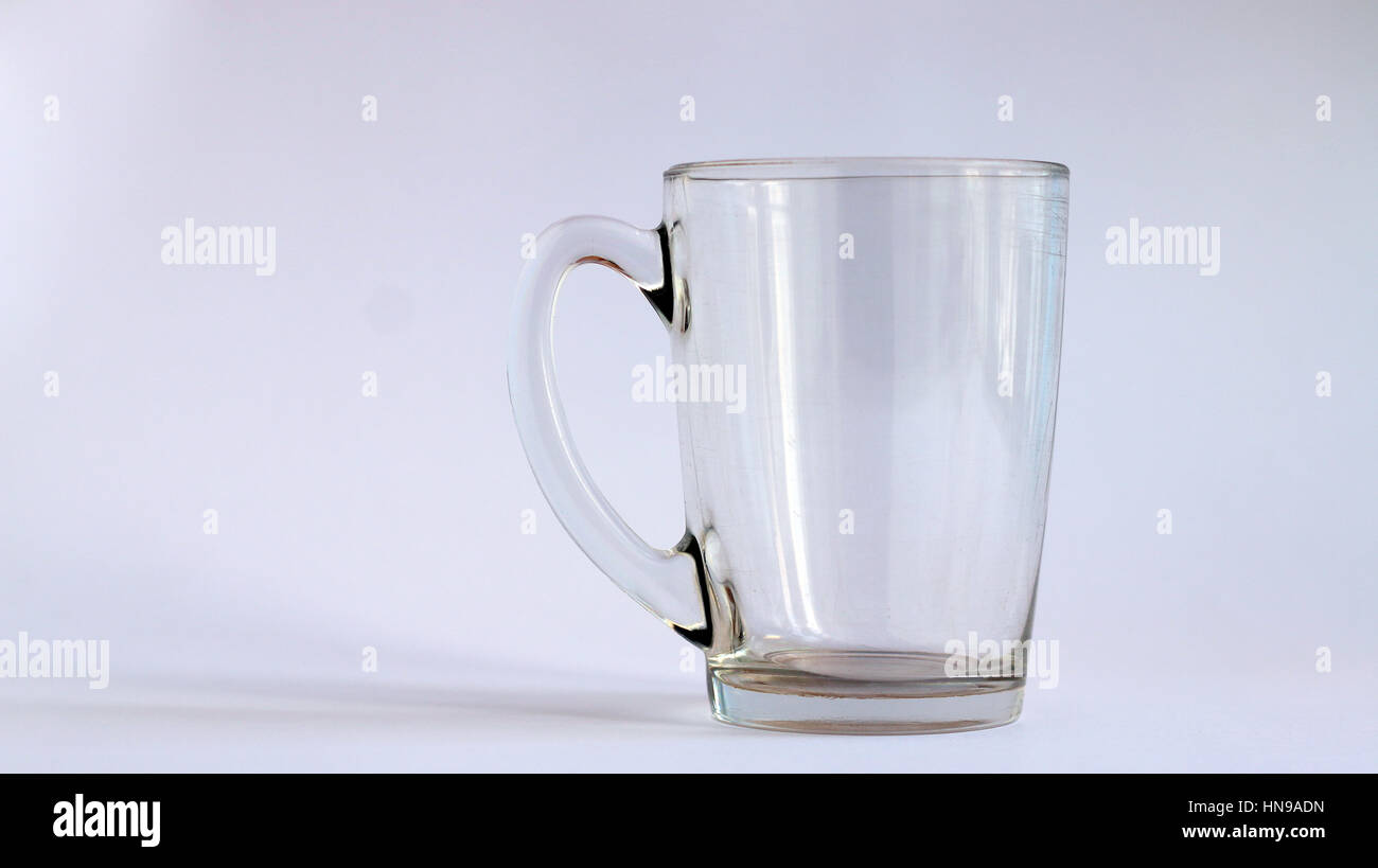 Empty transparent clean glass on white background Stock Photo - Alamy
