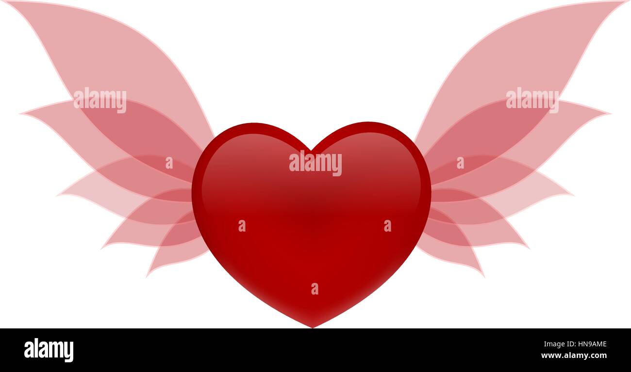 heart with wings Stock Vector Image & Art - Alamy