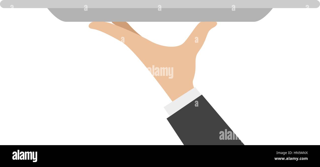 waiter tray with hand Stock Vector Image & Art - Alamy