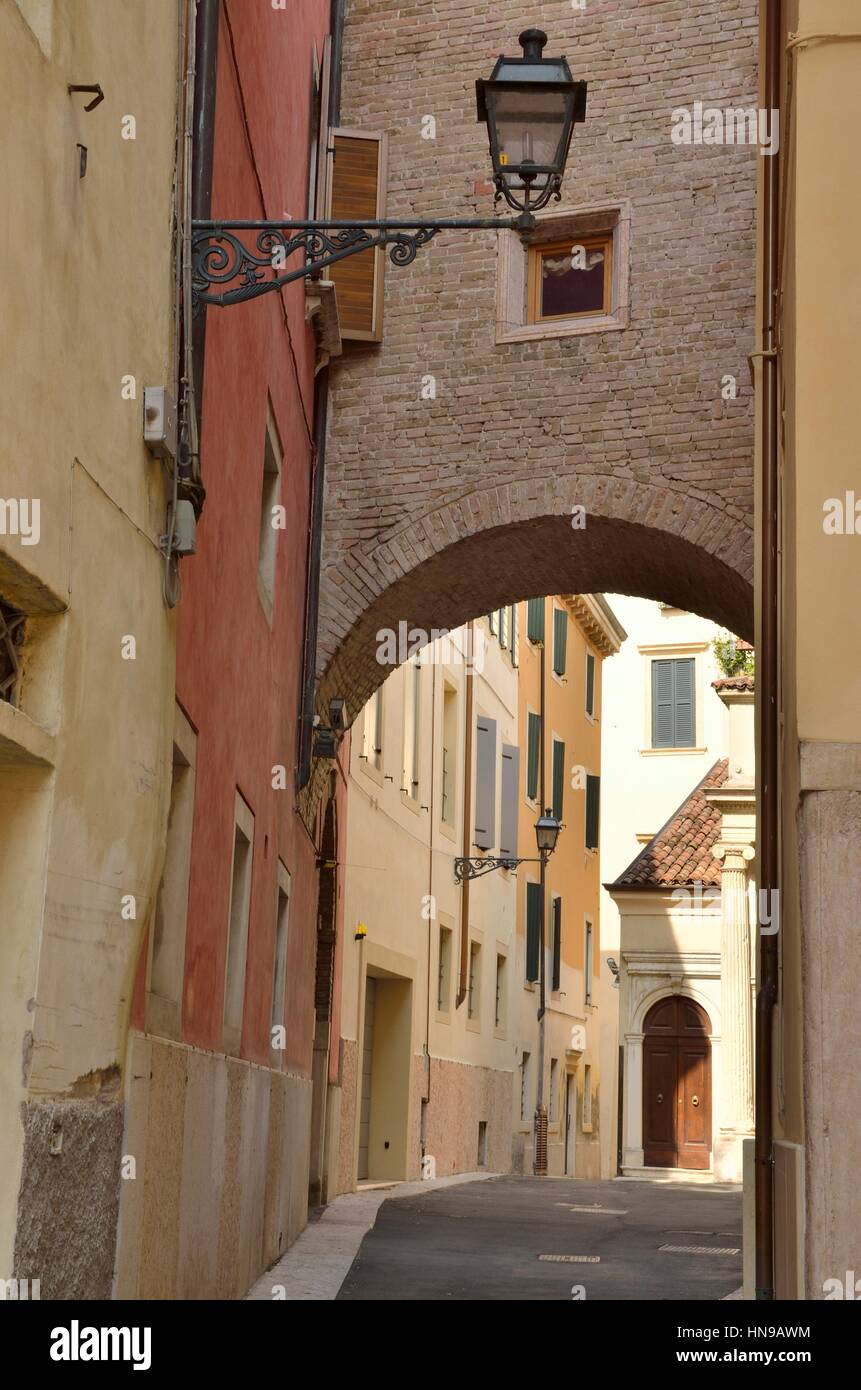 Brick arch in alley in the city of Verona, Italy Stock Photo - Alamy