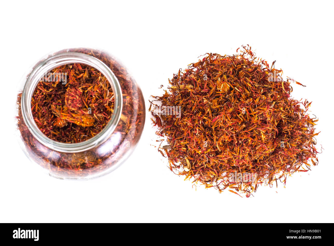 Saffron-expensive spice, isolated on a white background Stock Photo - Alamy