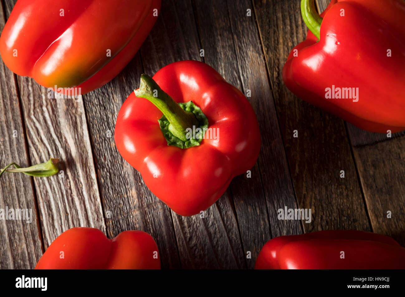 Raw Organic Red Bell Peppers Ready to Eat Stock Photo - Alamy