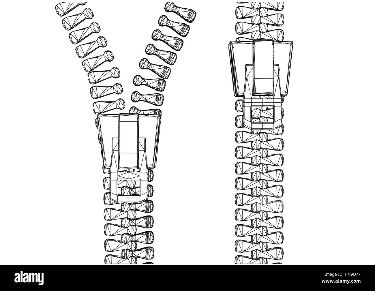 two zipper isolated on a white background Stock Vector Image & Art - Alamy