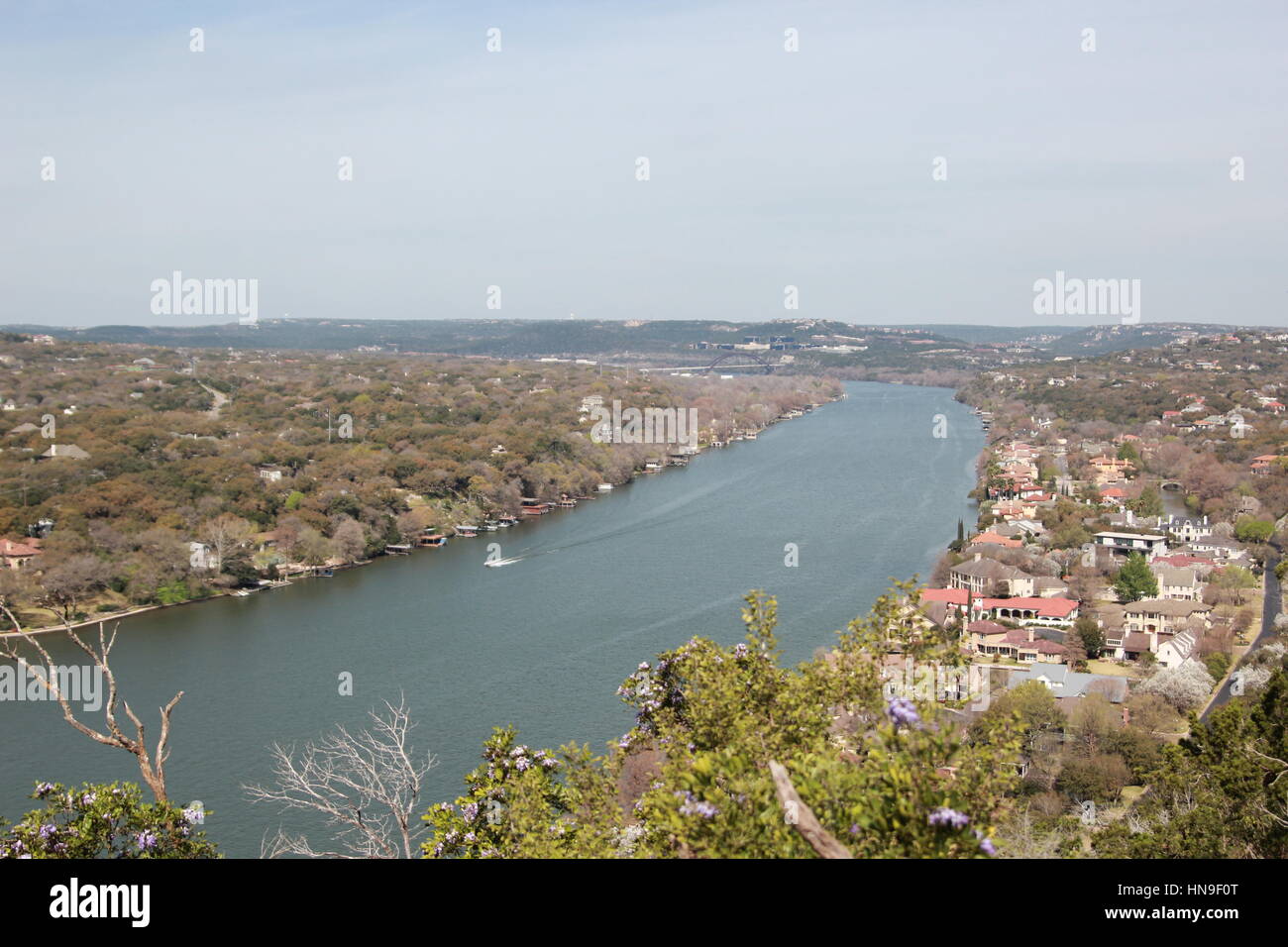 A look at the colorado river in Austin from the top of hike Stock Photo ...