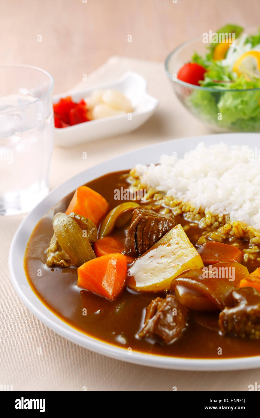 Japanese style curry and rice Stock Photo - Alamy