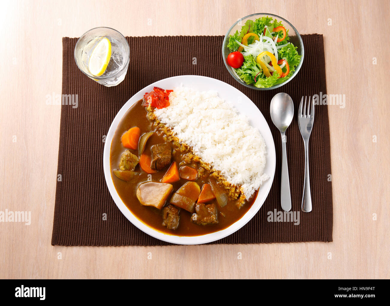 Japanese style curry and rice Stock Photo - Alamy