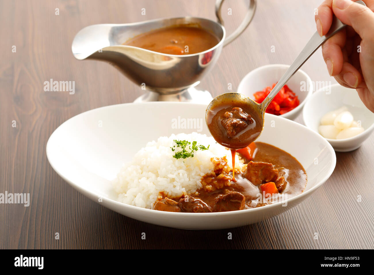 Japanese style curry and rice Stock Photo - Alamy