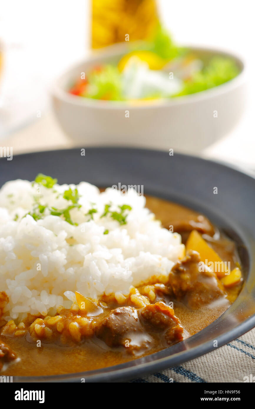 Curry and rice Stock Photo - Alamy