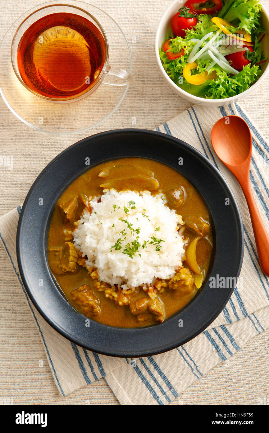 Curry and rice Stock Photo - Alamy