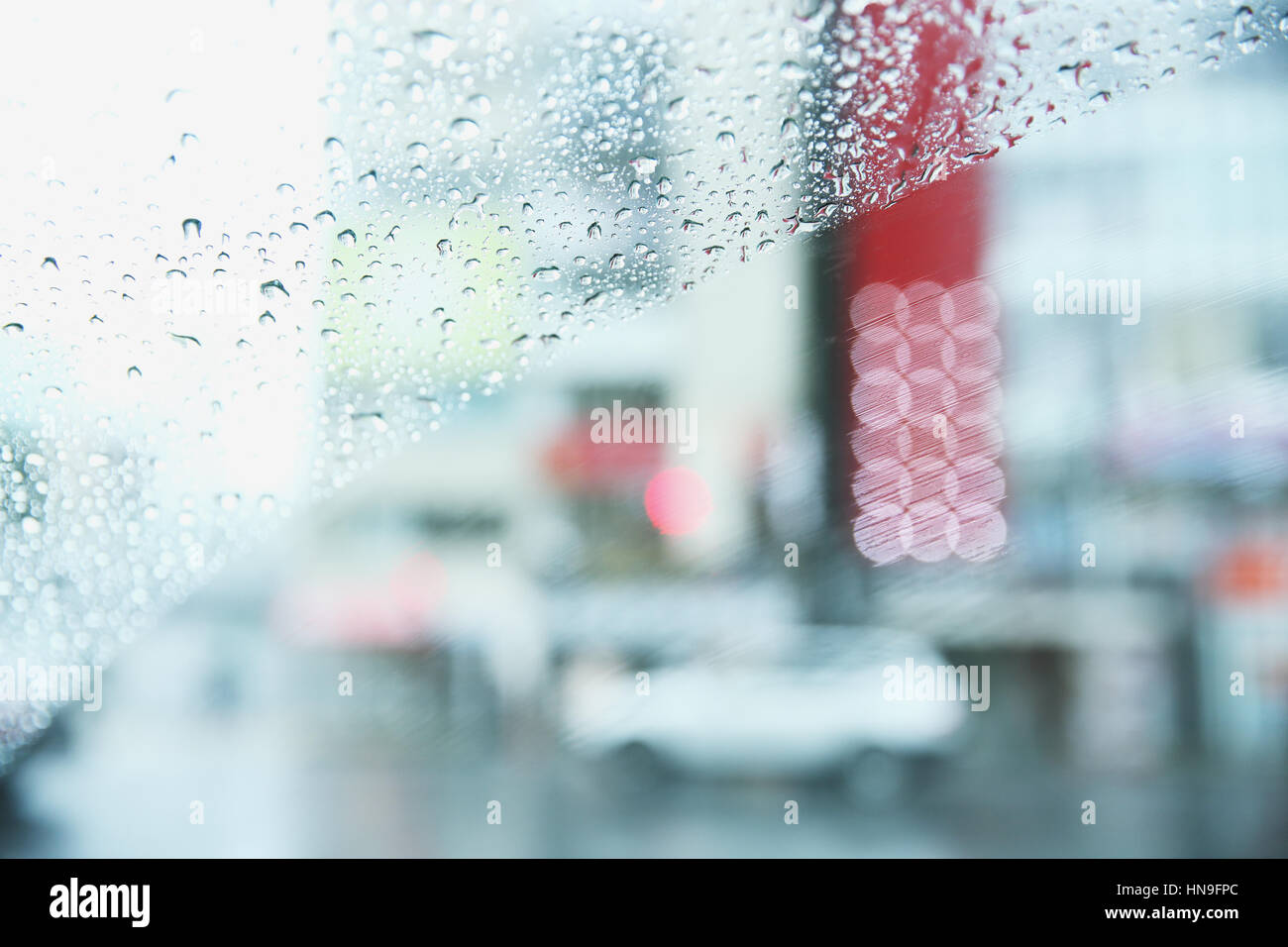 View from car window during a typhoon in Tokyo, Japan Stock Photo - Alamy