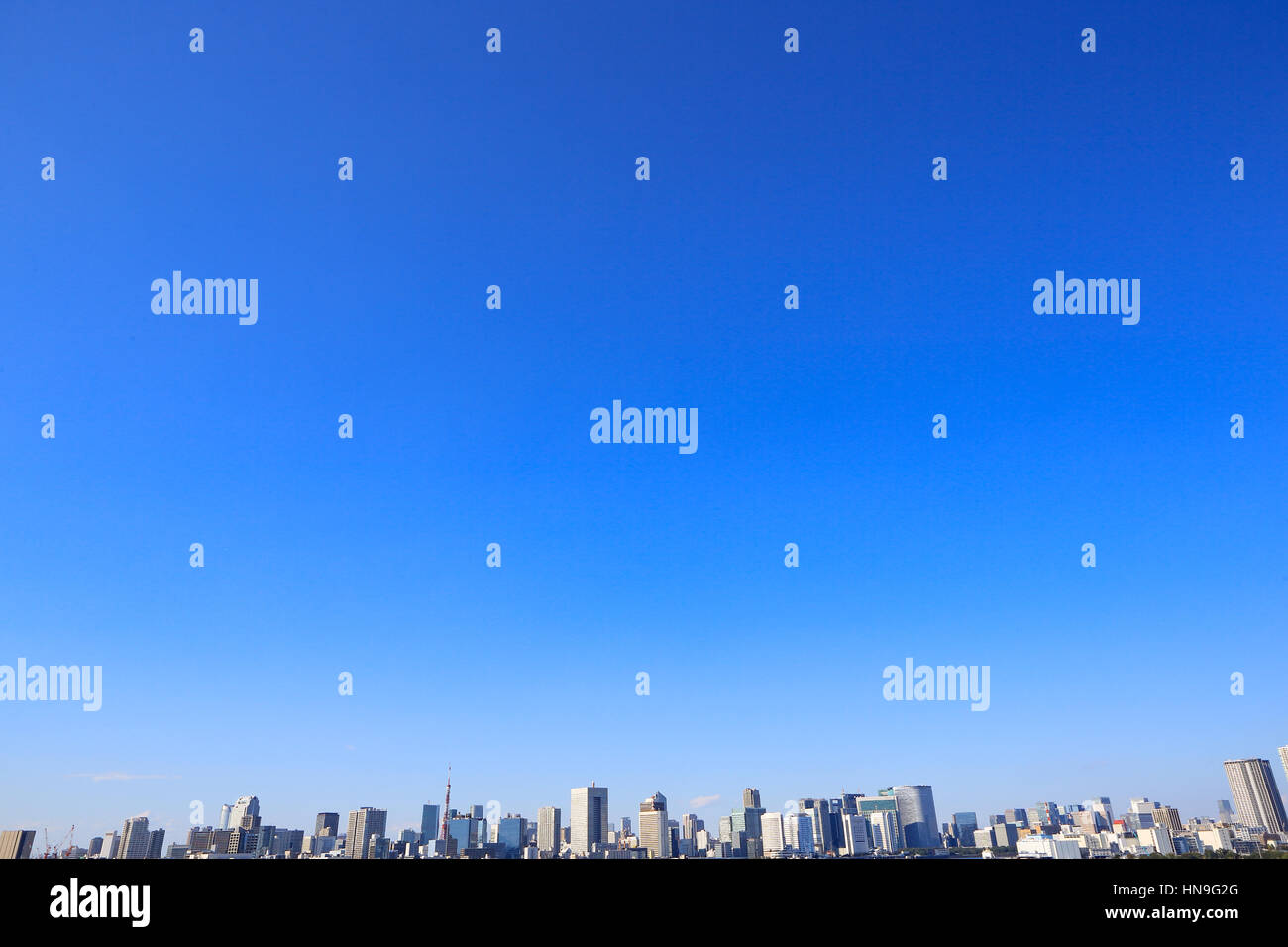 Tokyo cityscape and blue sky, Tokyo, Japan Stock Photo - Alamy