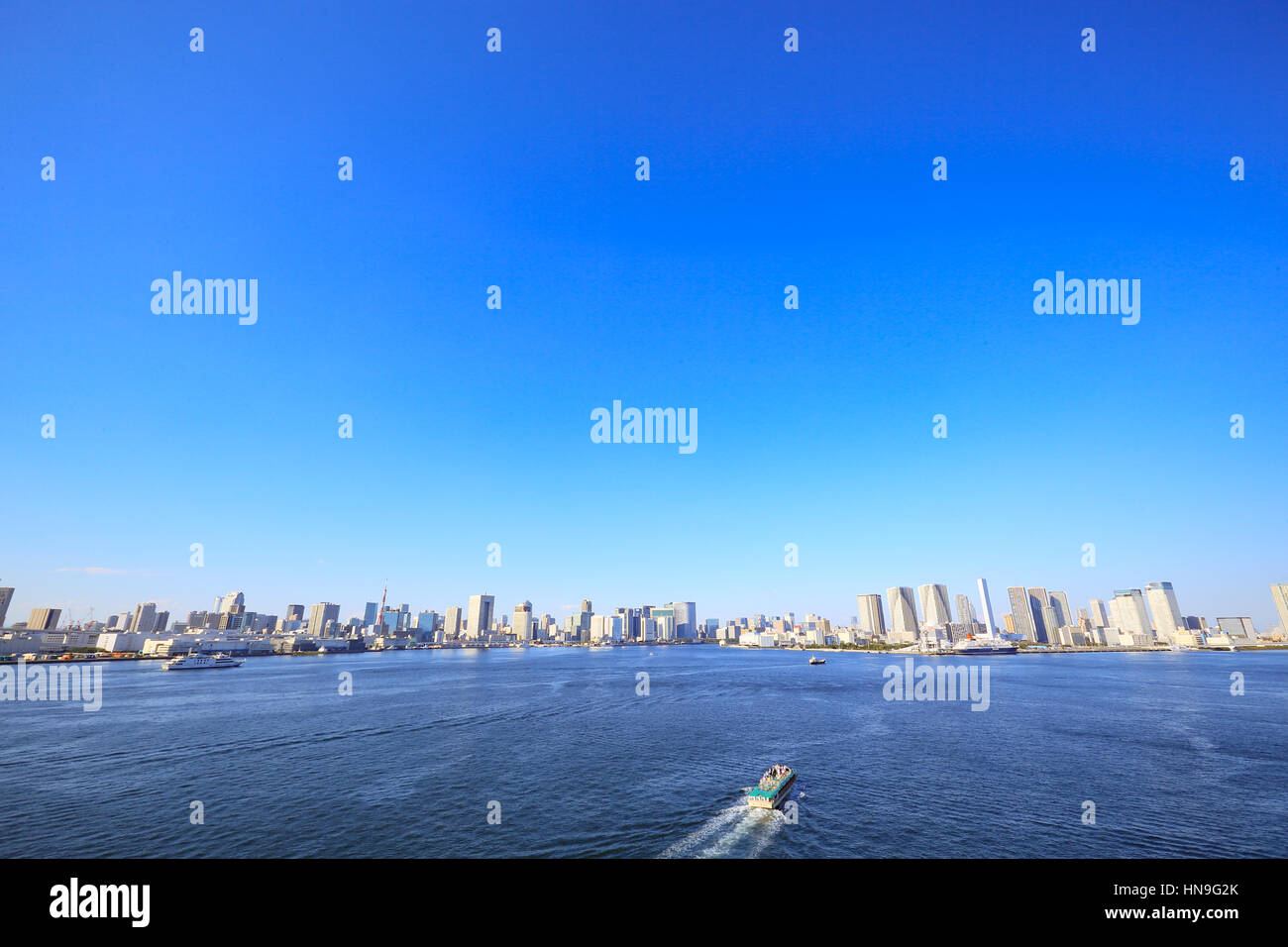 Tokyo cityscape and blue sky, Tokyo, Japan Stock Photo - Alamy
