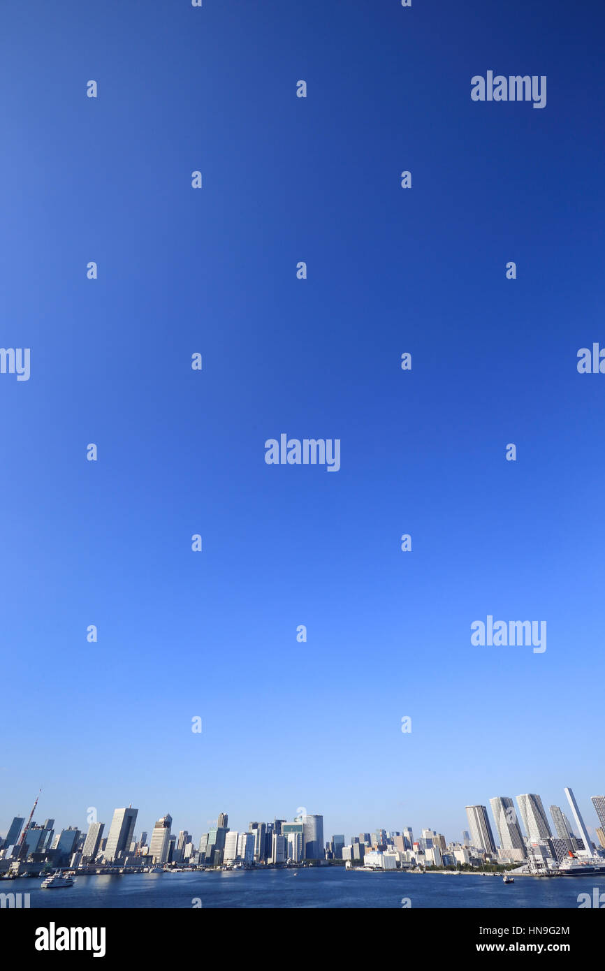 Tokyo cityscape and blue sky, Tokyo, Japan Stock Photo - Alamy