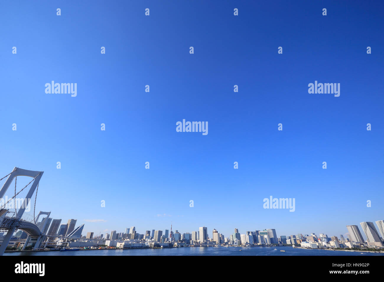 Tokyo cityscape and blue sky, Tokyo, Japan Stock Photo - Alamy
