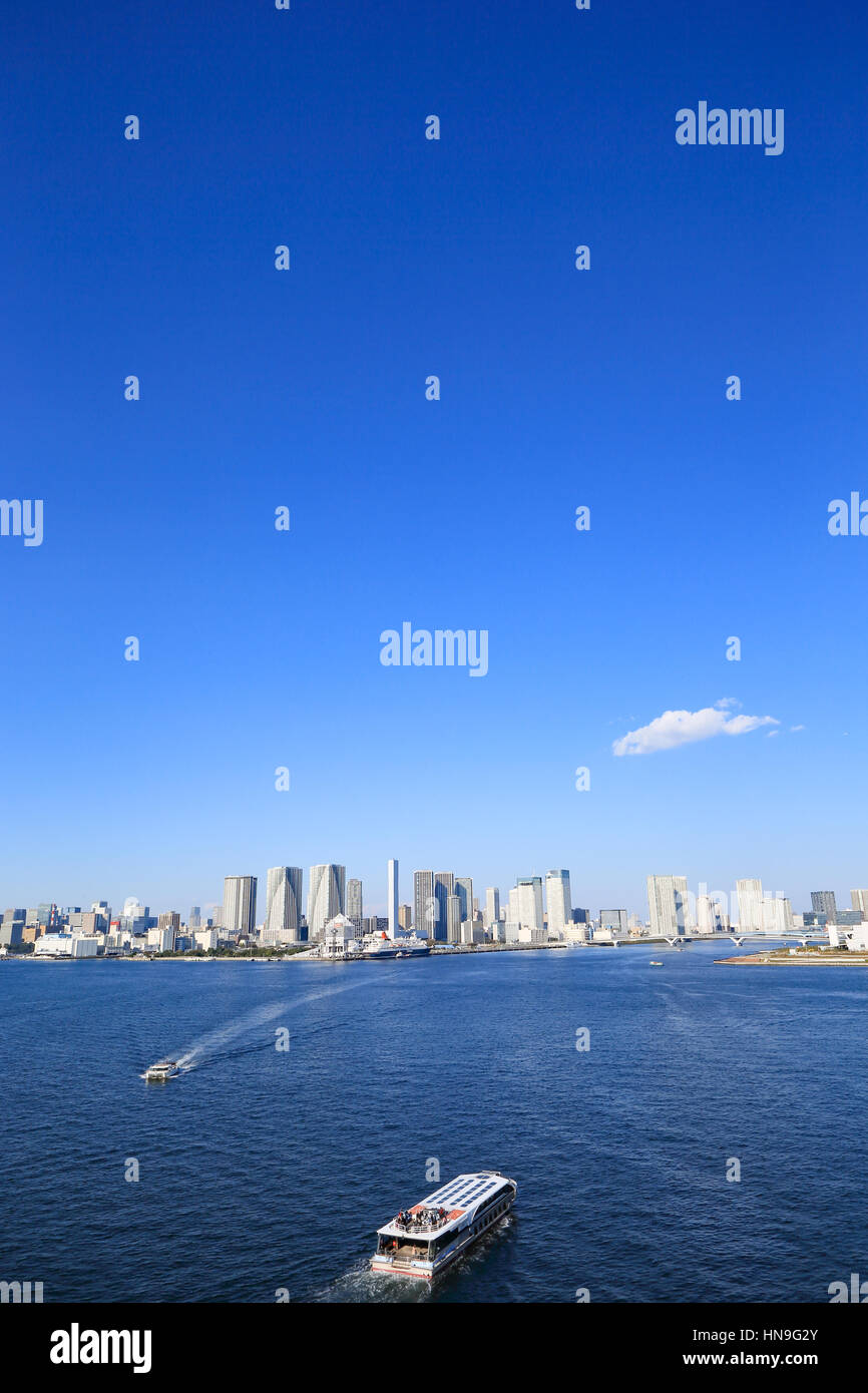 Tokyo cityscape and blue sky, Tokyo, Japan Stock Photo - Alamy