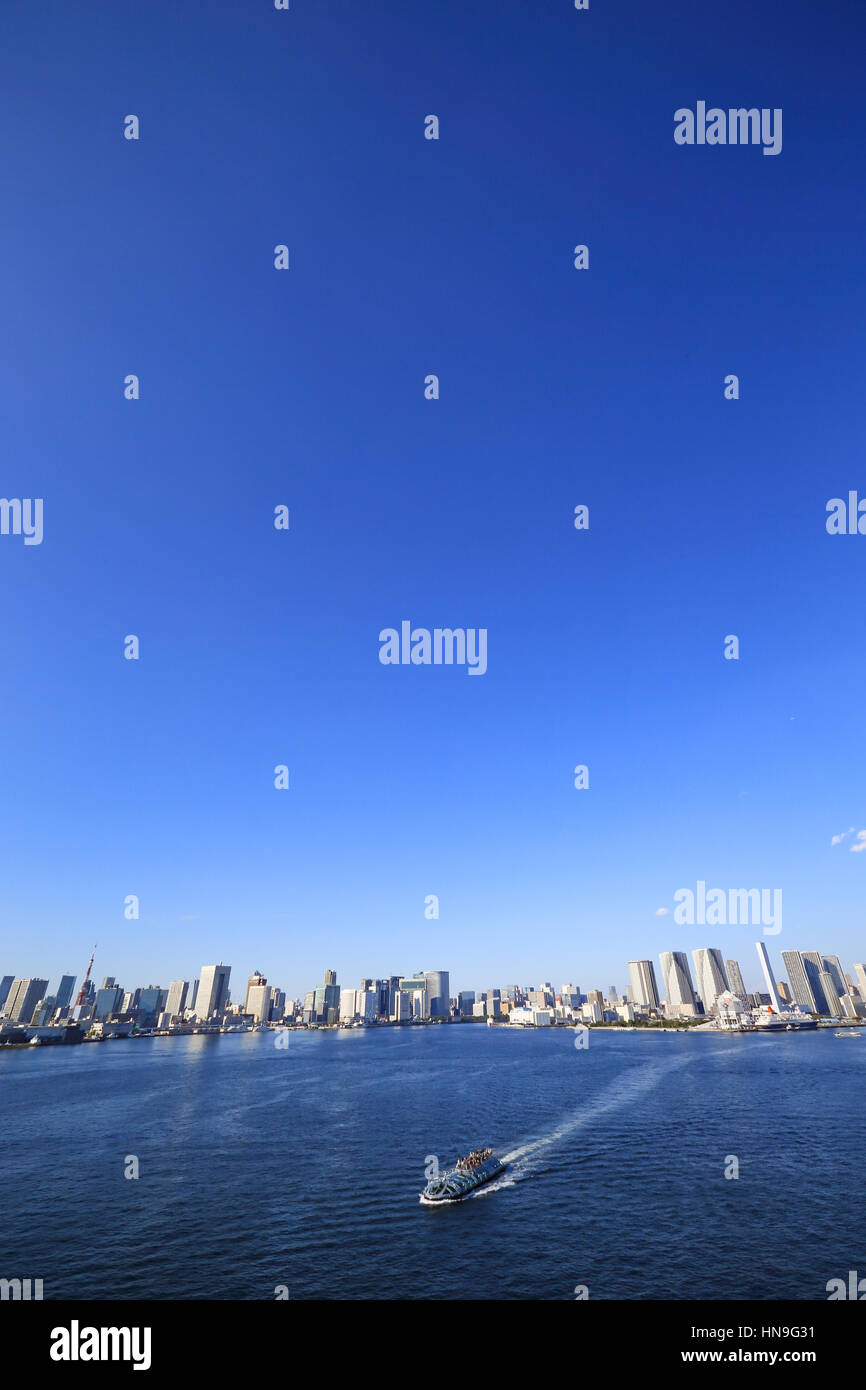 Tokyo cityscape and blue sky, Tokyo, Japan Stock Photo - Alamy
