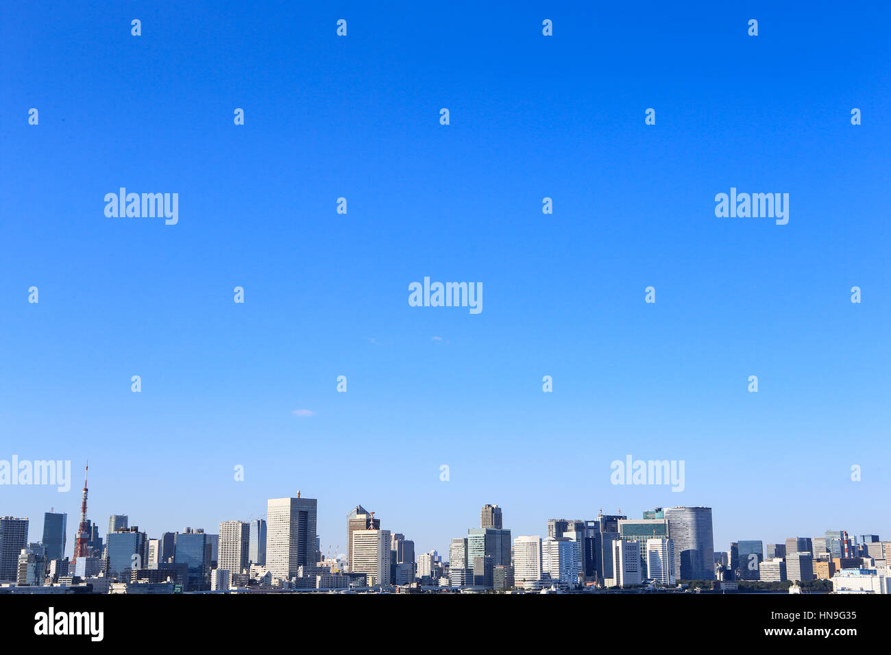 Tokyo cityscape and blue sky, Tokyo, Japan Stock Photo - Alamy
