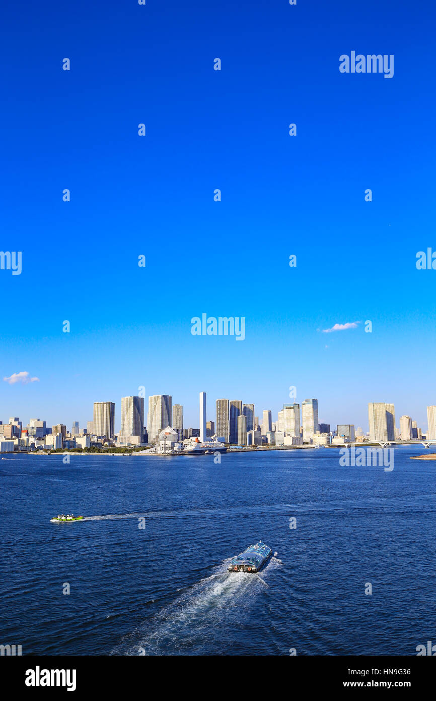 Tokyo cityscape and blue sky, Tokyo, Japan Stock Photo - Alamy