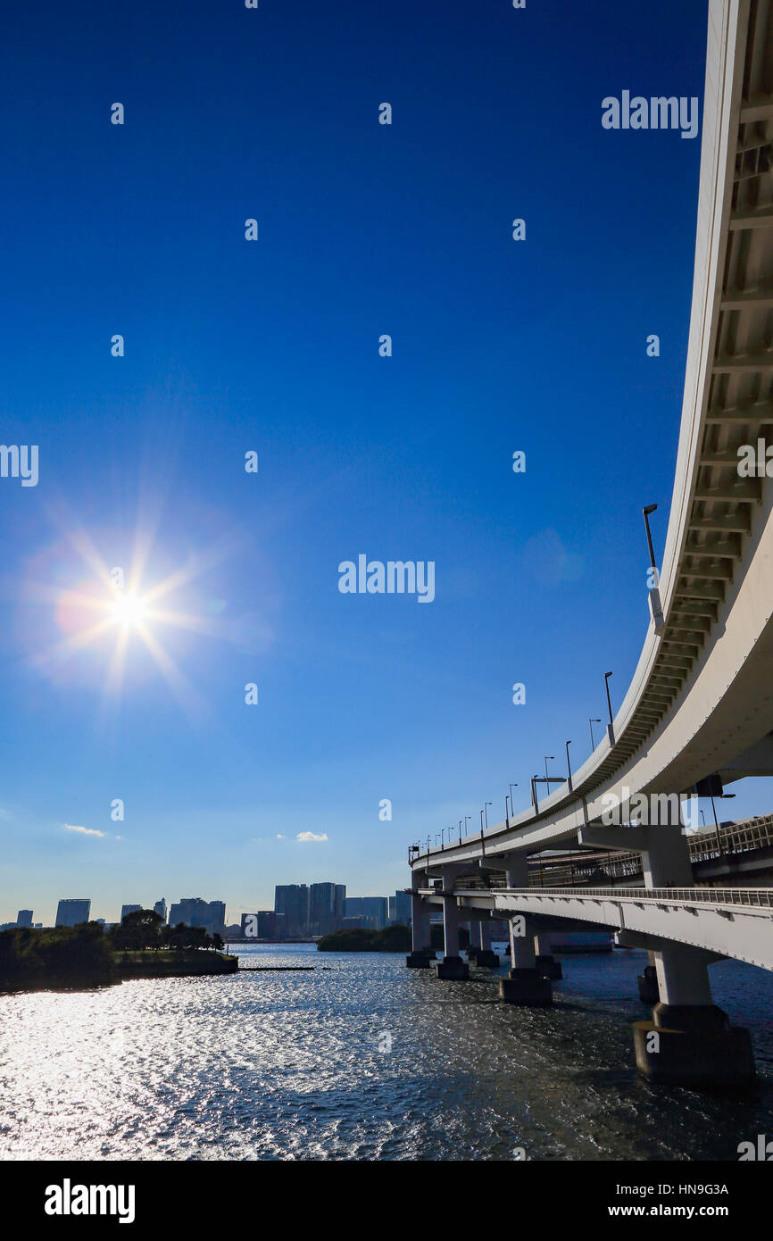 Tokyo cityscape and blue sky, Tokyo, Japan Stock Photo - Alamy