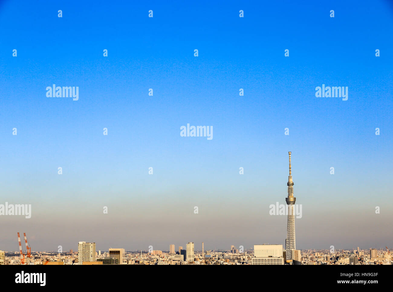 Tokyo cityscape and blue sky, Tokyo, Japan Stock Photo - Alamy