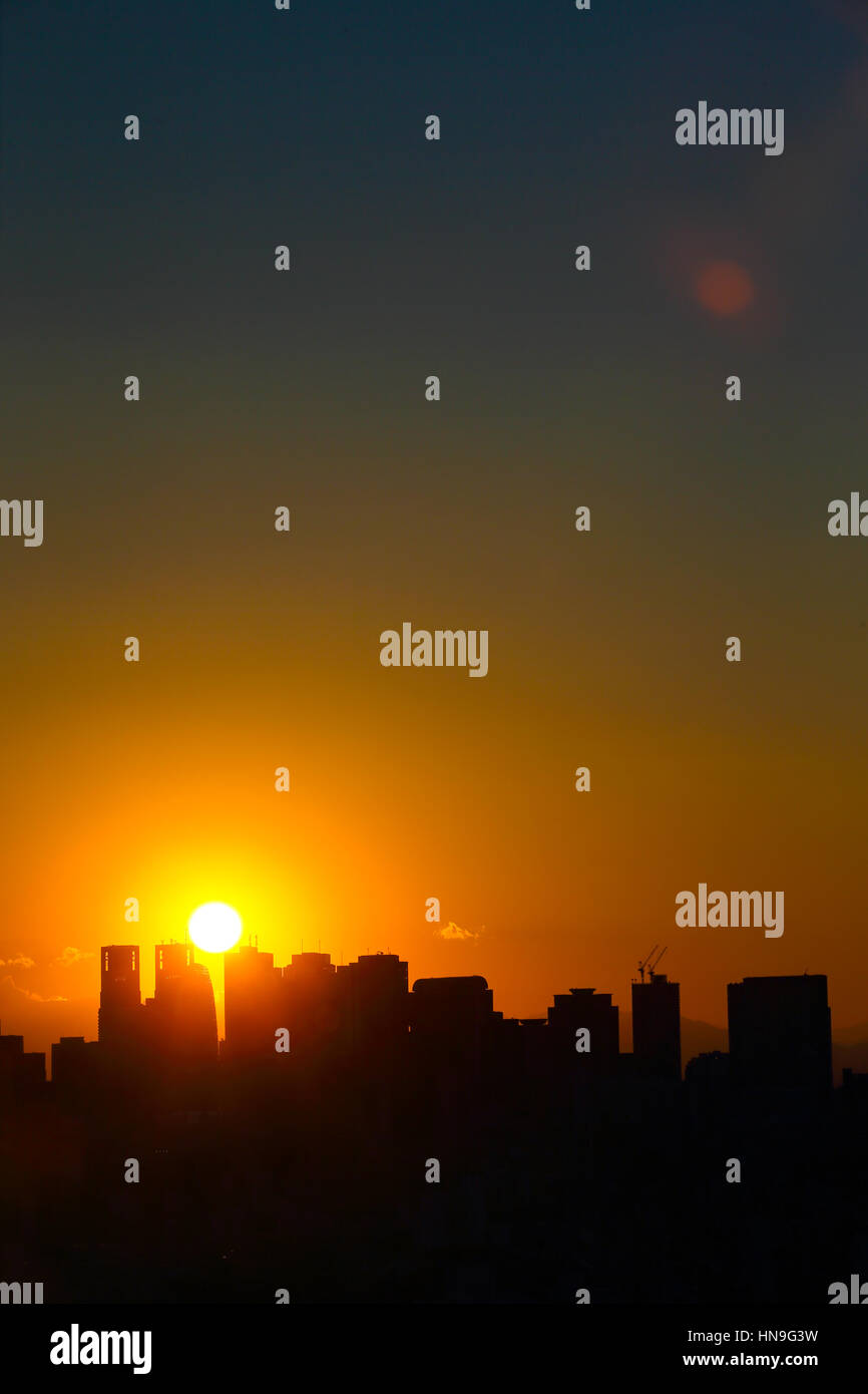 Tokyo cityscape at sunset, Tokyo, Japan Stock Photo - Alamy