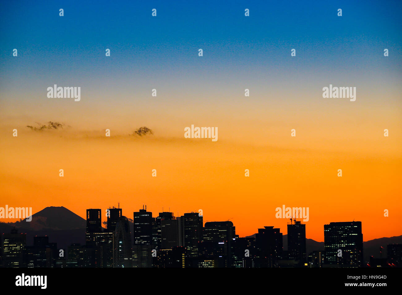 Tokyo cityscape at sunset, Tokyo, Japan Stock Photo - Alamy