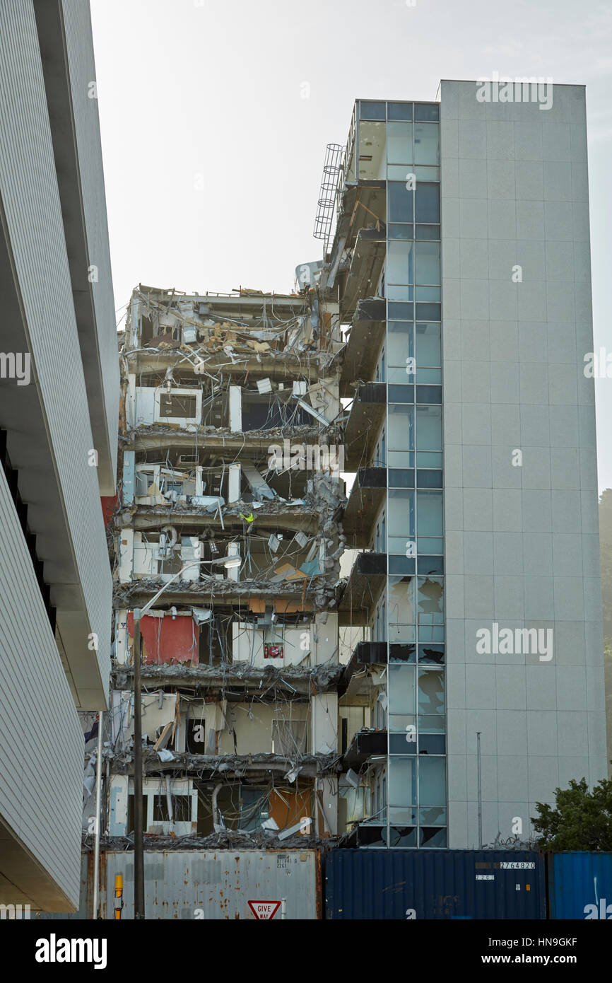 Building being demolished after 2016 earthquake, Wellington, North ...