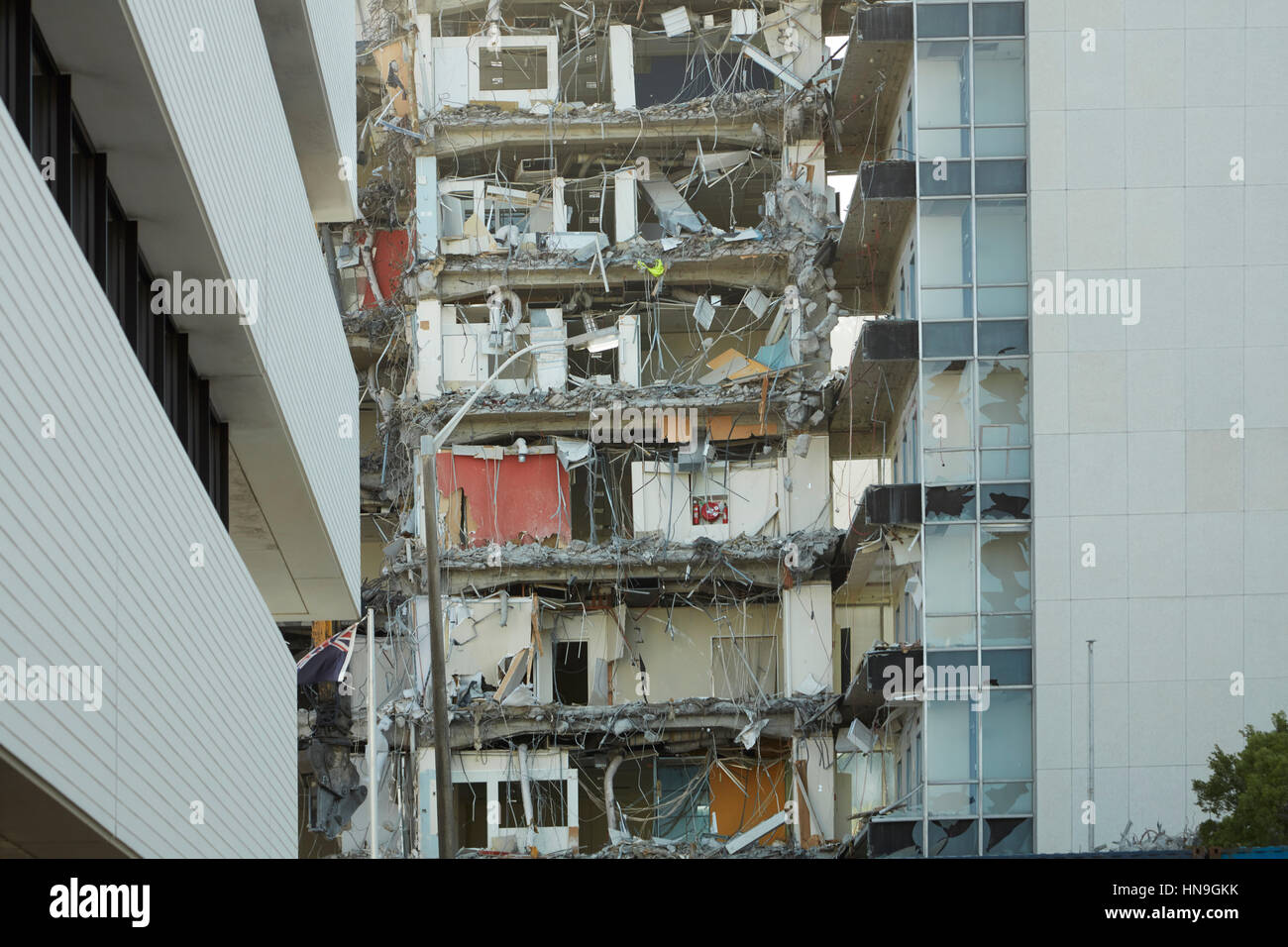 Building being demolished after 2016 earthquake, Wellington, North ...