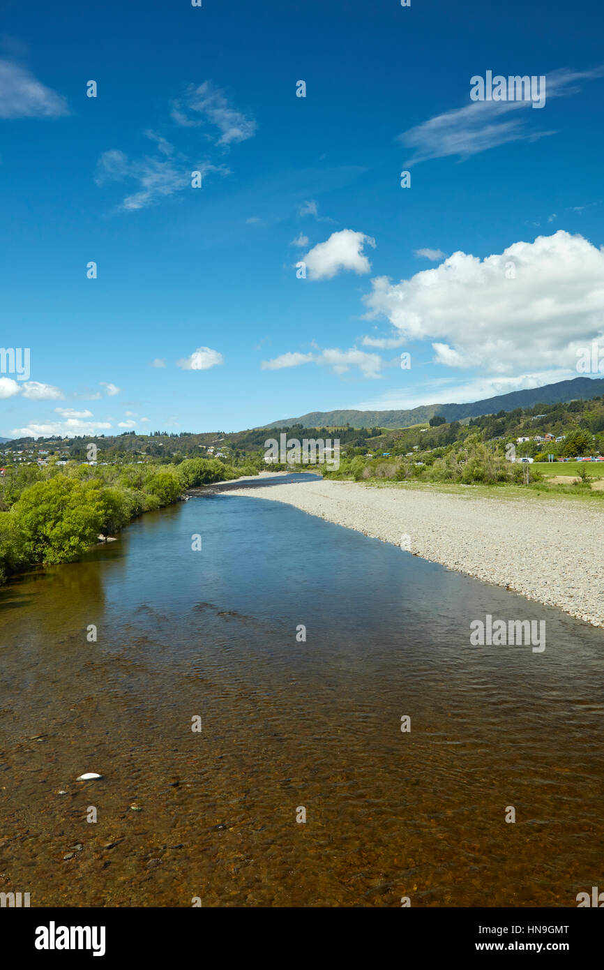 Hutt River, Upper Hutt, Wellington, North Island, New Zealand Stock ...