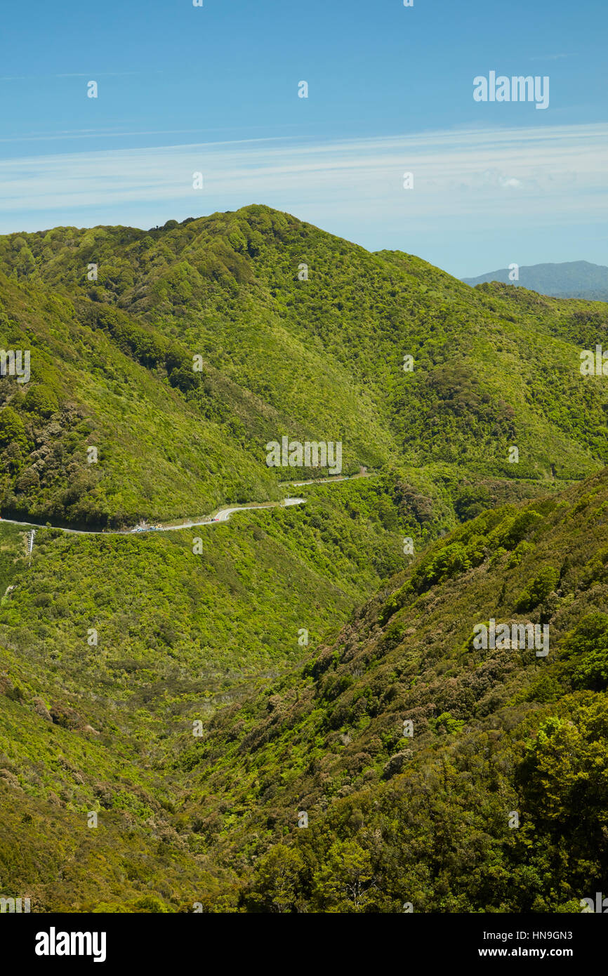 Rimutaka Hill Road, near Wellington, North Island, New Zealand Stock ...