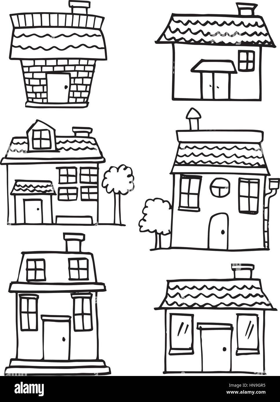 Collection of house set various hand draw Stock Vector Image & Art - Alamy