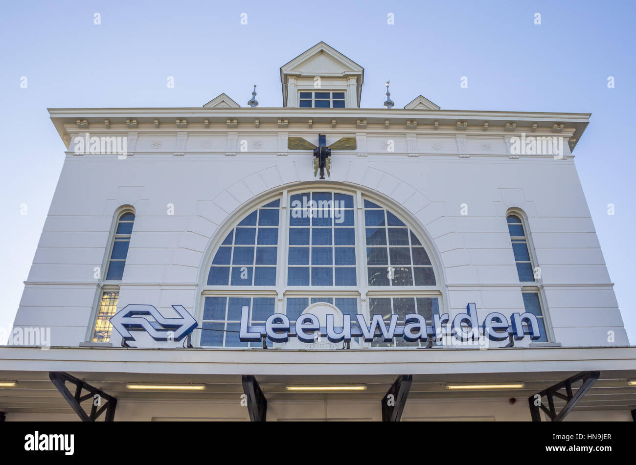 Front of the main strain station in Leeuwarden, Netherlands Stock Photo ...