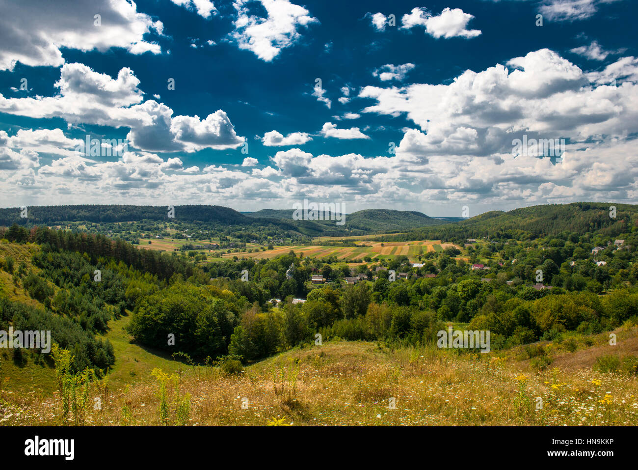 Beautiful mountains landscape in Carpathian. Beautiful blue sky and ...