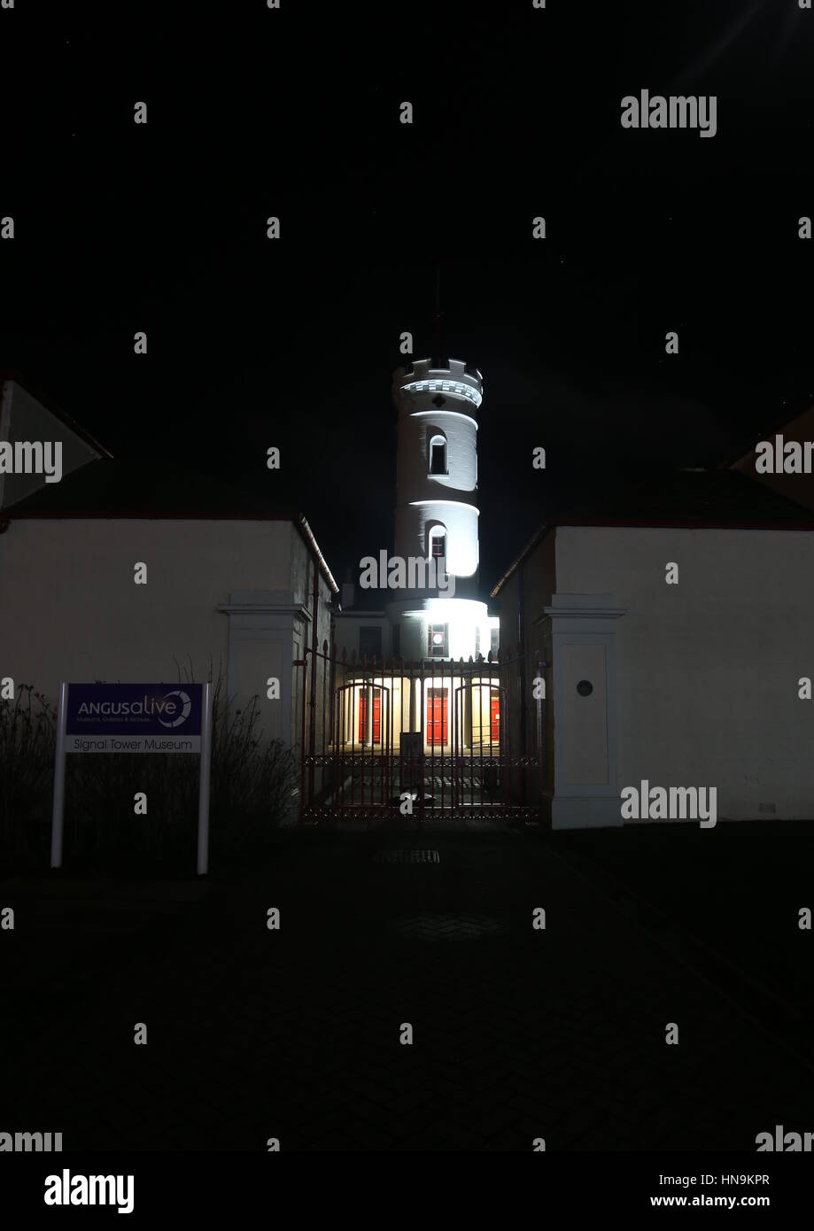 Signal Tower Museum by night Arbroath Angus Scotland February 2017 ...