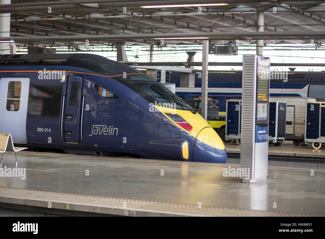 London, England, UK. High speed javelin trains run by SouthEastern ...