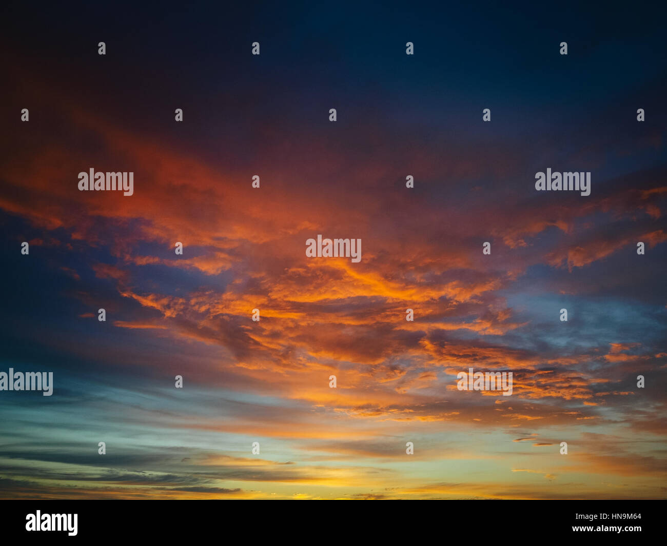 Beautiful fiery orange sunset sky at spring at Netherlands Stock Photo ...