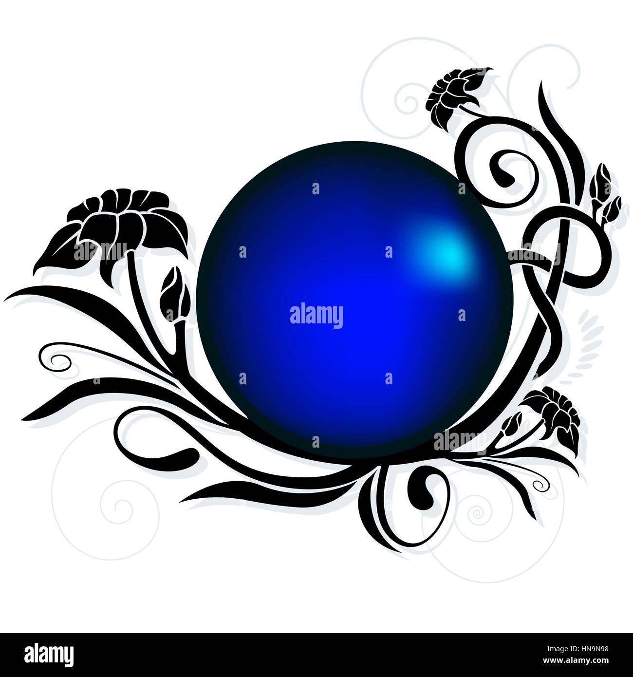 Blue Floral Button Stock Vector Image & Art - Alamy
