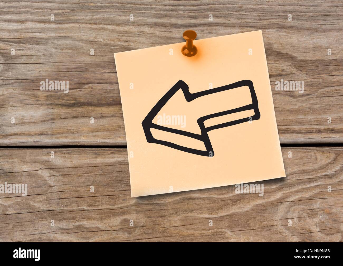 Digital composite of Sticky Note Arrow Icon Stock Photo - Alamy