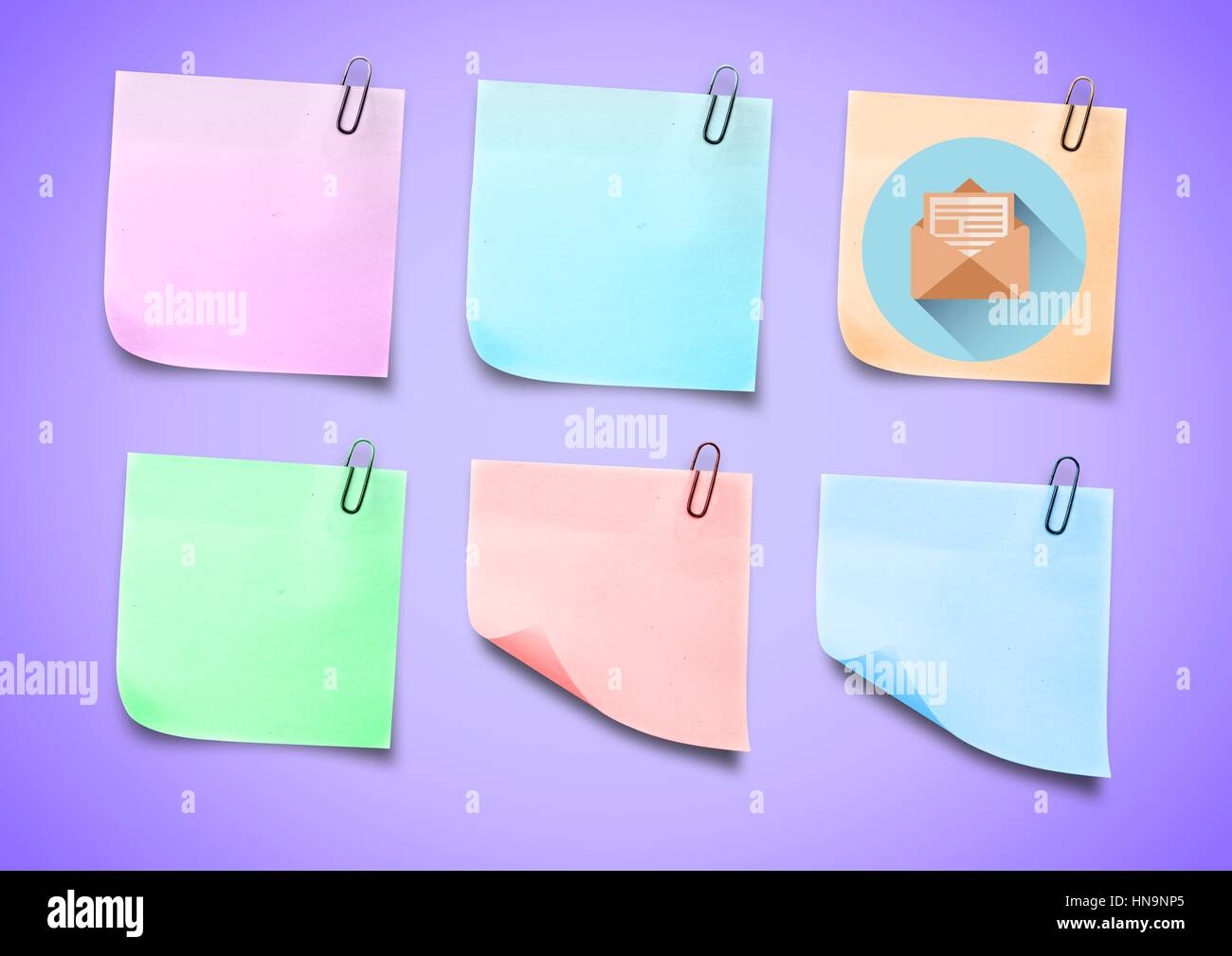Digital composite of Sticky Note with Email mail icon against neutral ...