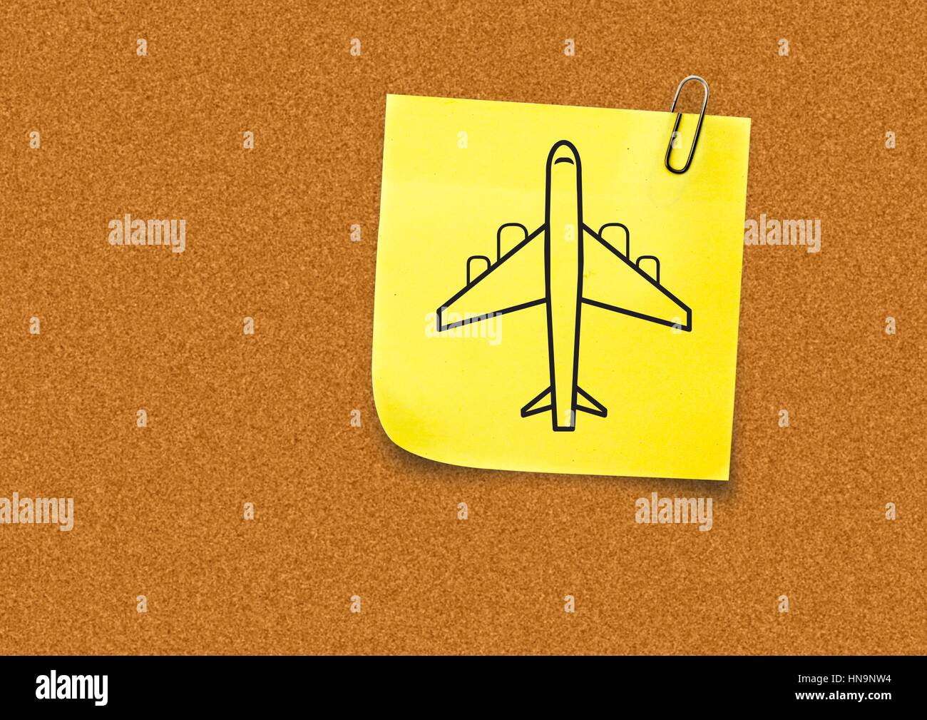 Digital composite of Sticky Note Plane icon against orange background ...